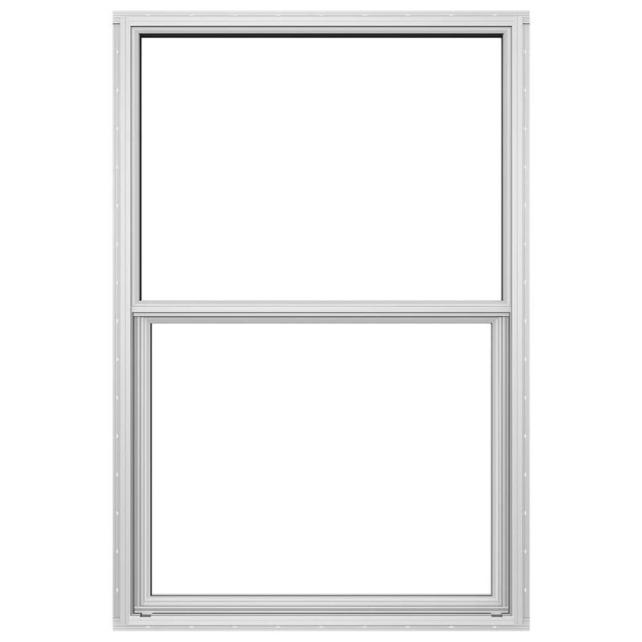 JELD-WEN Builders Aluminum Replacement White Exterior Single Hung ...