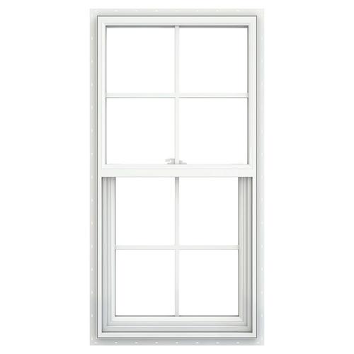 JELD-WEN V2500 Vinyl Double Pane Double Strength Single Hung Window ...