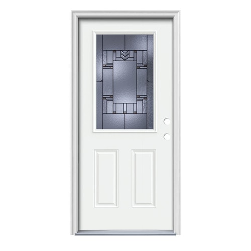 JELD-WEN Leighton 36-in x 80-in Steel Half Lite Left-Hand Inswing ...