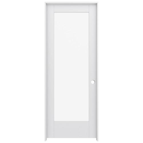 JELD-WEN MODA 1011 30-in x 80-in Primed 1-Panel Square Clear Glass ...