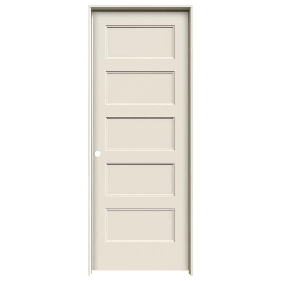 ReliaBilt Conmore 24-in x 80-in Primed 5-Panel Equal Hollow Core Primed ...