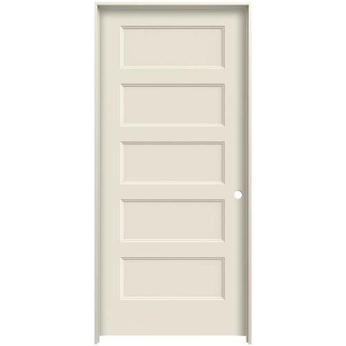 JELD-WEN Conmore 32-in x 80-in Primed 5-Panel Equal Hollow Core Primed ...