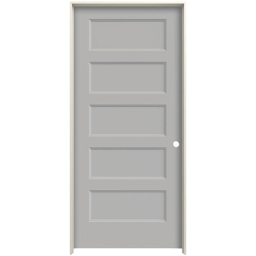 JELD-WEN Conmore 32-in x 80-in Driftwood 5-Panel Equal Hollow Core ...