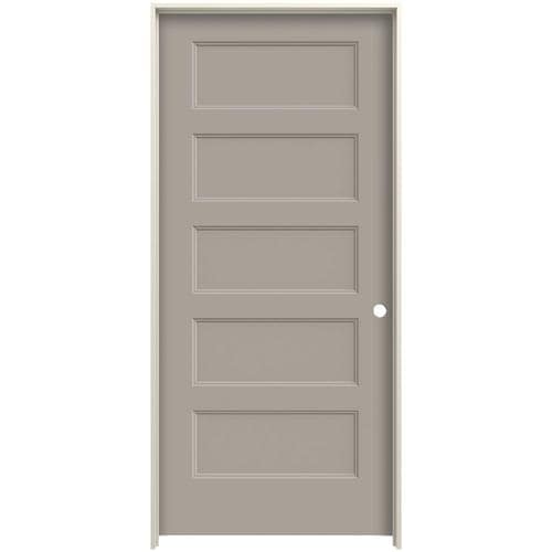 JELD-WEN Conmore Linen 5-Panel Equal Solid Core Molded Composite Pre ...