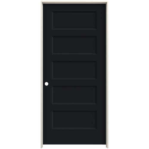 JELD-WEN Conmore 30-in x 80-in Midnight 5-Panel Equal Solid Core ...