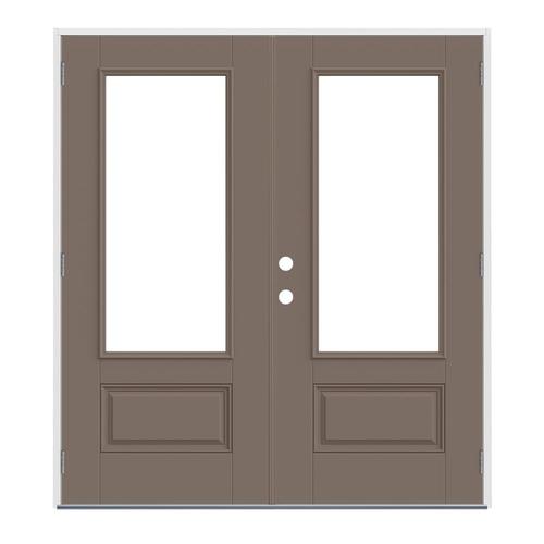 JELD-WEN 64-in x 80-in 3/4 Lite Clear Glass Left-Hand Outswing Pottery ...