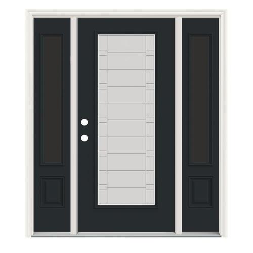JELD-WEN Full Lite Decorative Glass Right-Hand Inswing Eclipse Painted ...