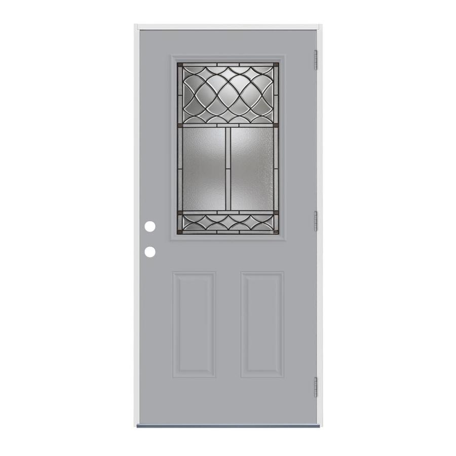 JELD-WEN Sheldon Half Lite Decorative Glass Right-Hand Outswing ...