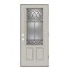 JELD-WEN Sheldon 3/4 Lite Decorative Glass Left-Hand Outswing Ash ...