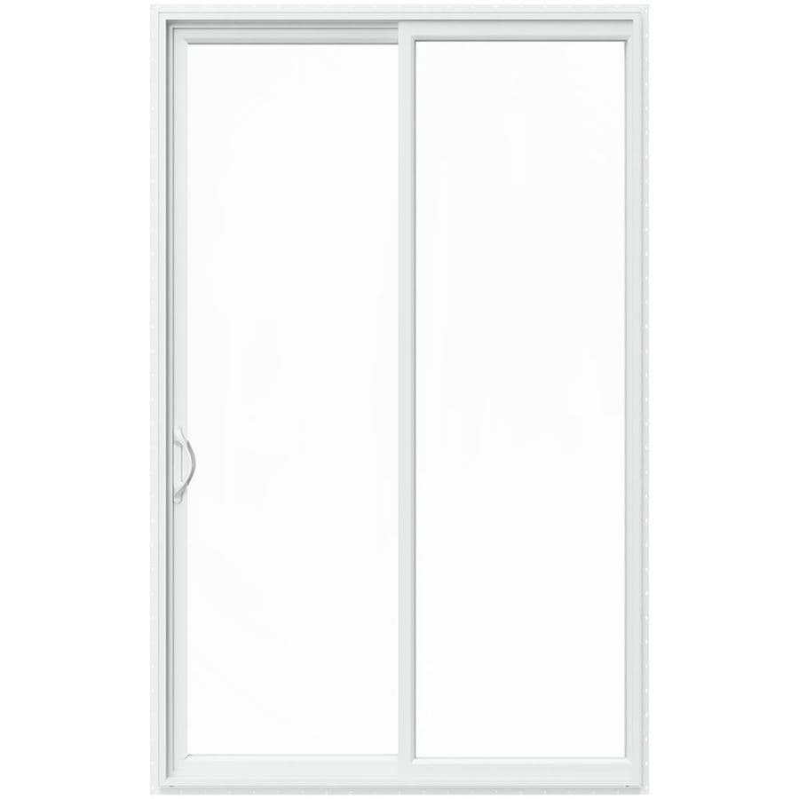 JELD-WEN V-2500 Clear Glass White Vinyl Left-Hand Sliding Double Door ...