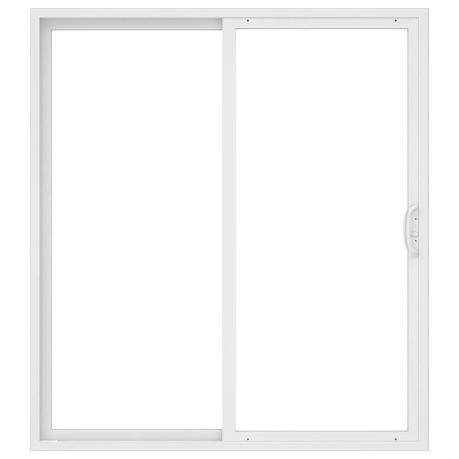JELD-WEN Impact Clear Glass White Vinyl Left-Hand Sliding Double Door ...