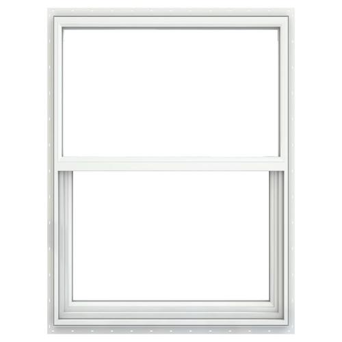 JELD-WEN Vinyl New Construction White Single Hung Window (Rough Opening ...