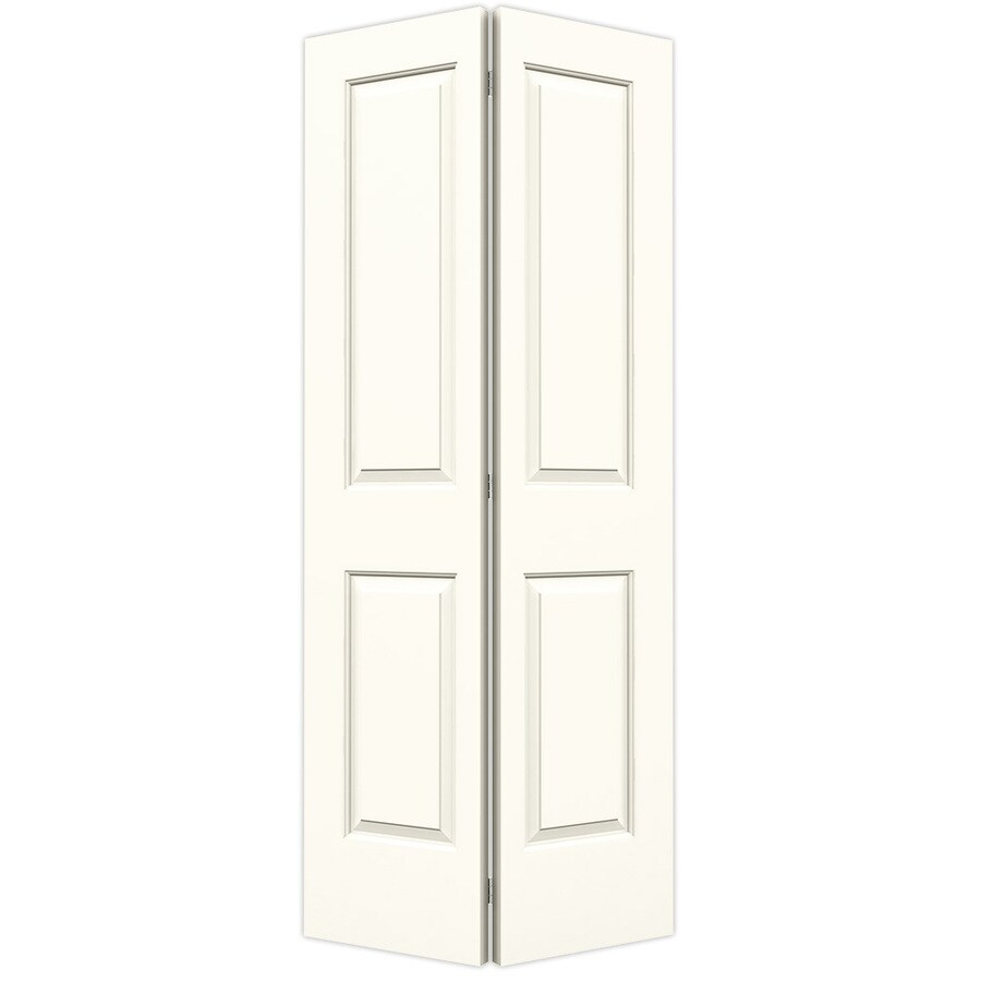 JELD-WEN Cambridge White 2-Panel Square Molded Composite Bifold Door ...