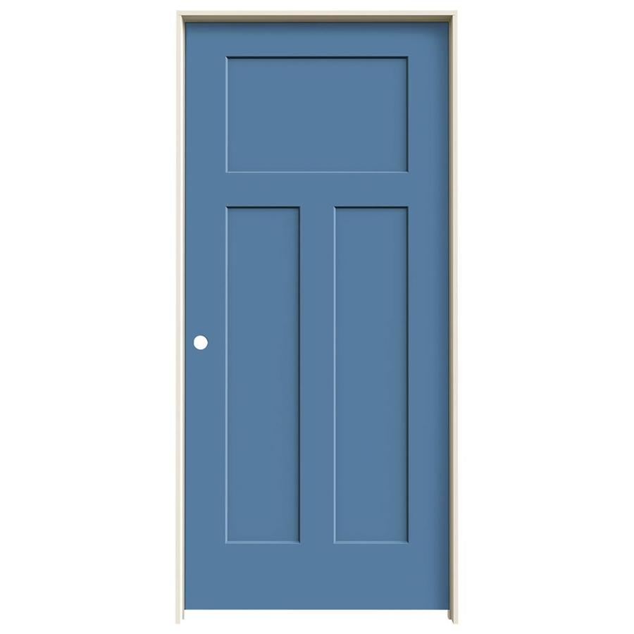 JELD-WEN Craftsman 3 Panel 36-in x 80-in Blue Heron 3-Panel Craftsman ...