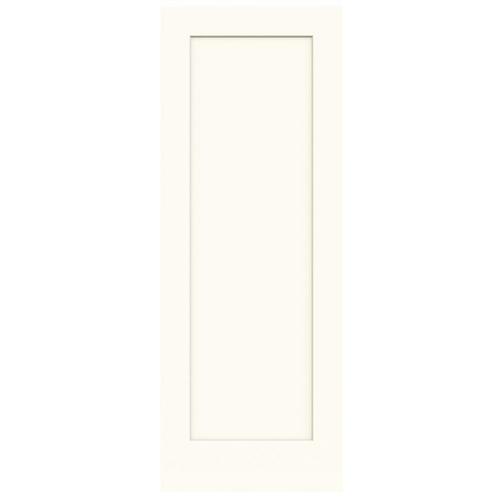 JELD-WEN Madison 24-in x 80-in White 1-Panel Square Hollow Core ...