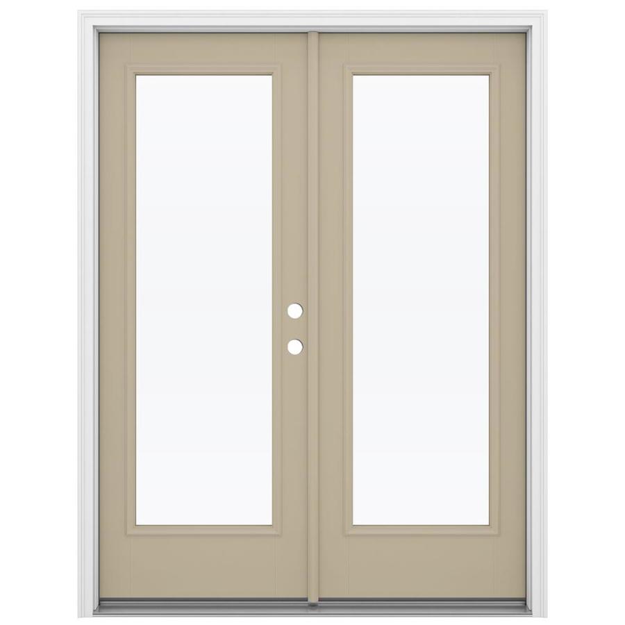 JELD-WEN Clear Glass Sandy Shore Fiberglass Left-Hand Inswing Double ...