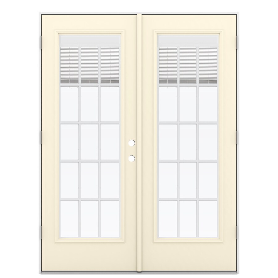 JELD-WEN 59.5-in x 79.5-in Blinds Between The Glass Right-Hand Outswing ...