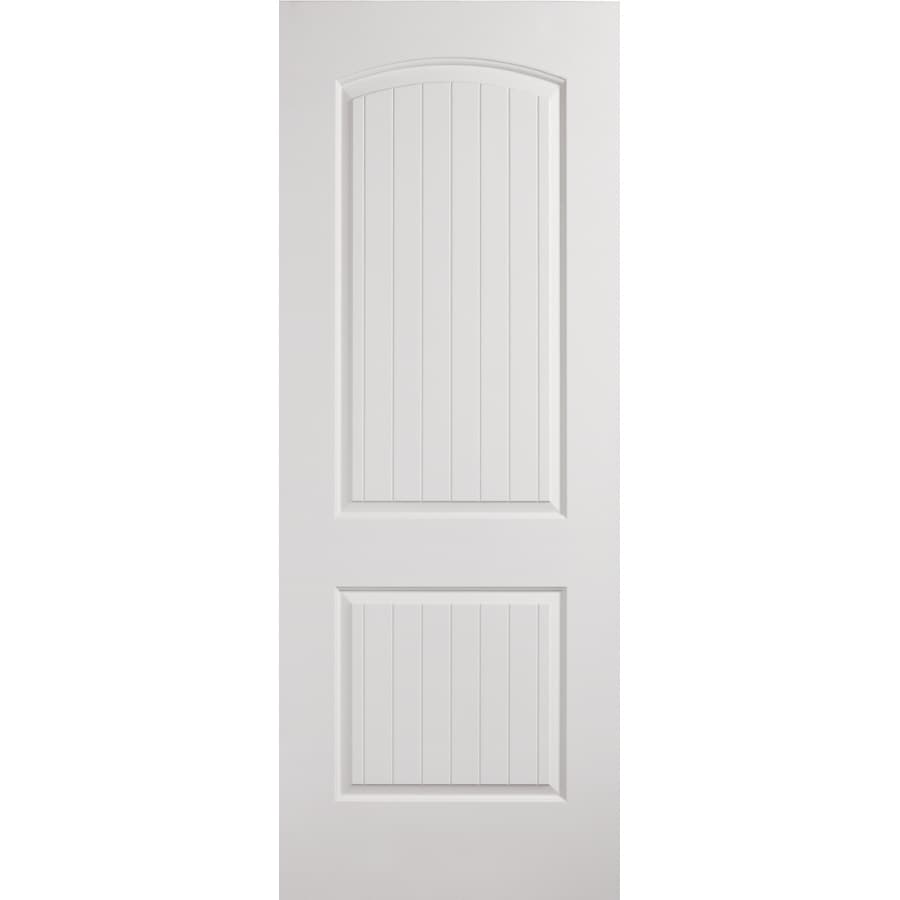Jeld Wen Santa Fe 28 In X 80 In Primed 2 Panel Round Top Plank Hollow Core Primed Molded