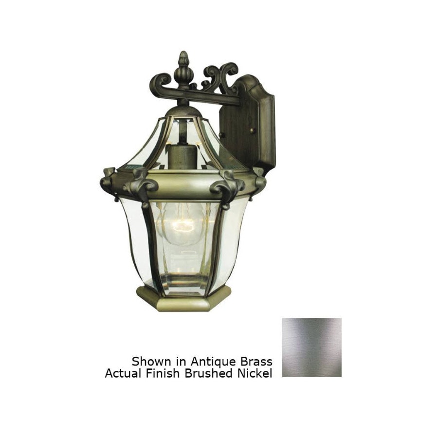 Portfolio Brushed Nickel Outdoor Wall Light at Lowes.com