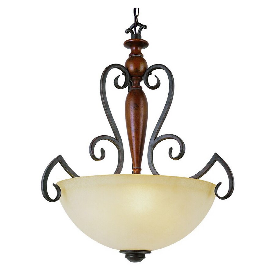 Bel Air Lighting 3-Light Traditional Bronze Pendant Light in the Faux ...