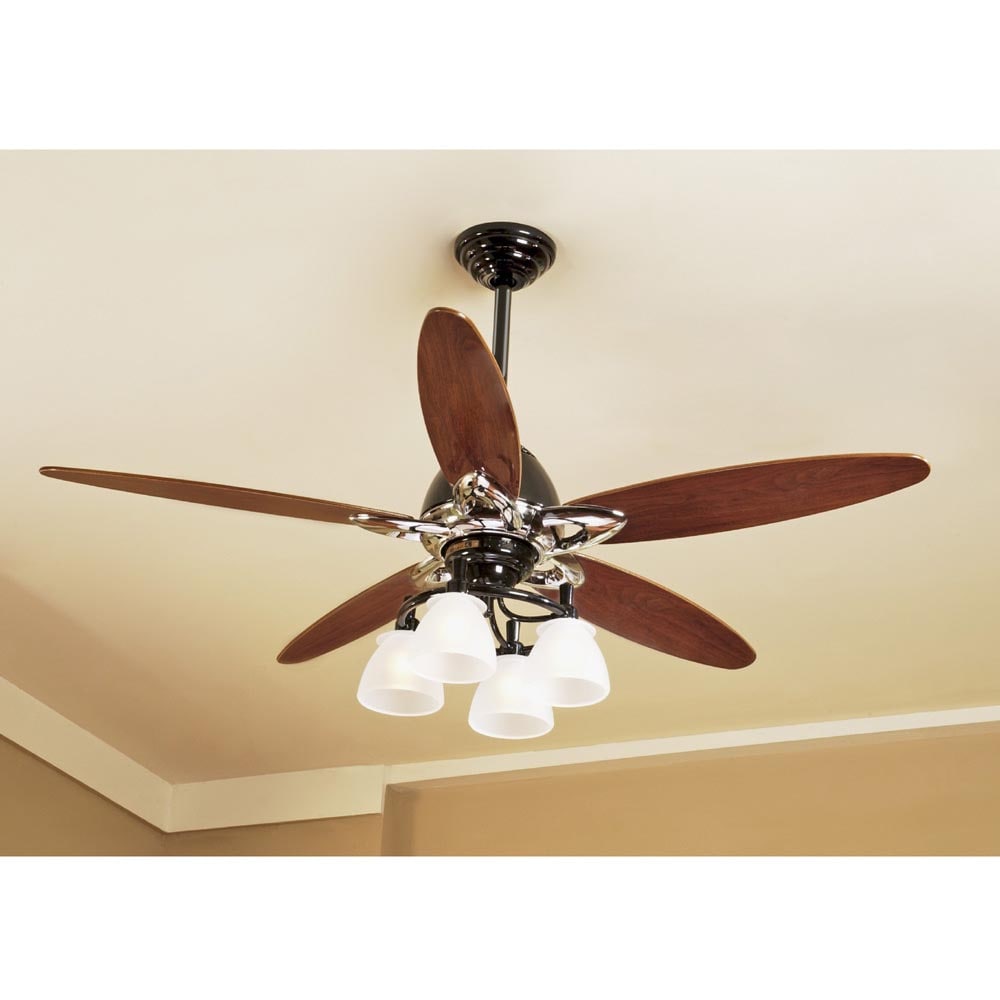 KichlerÂ® 52" Black/Chrome Cobalt Ceiling Fan with Remote Control at ...