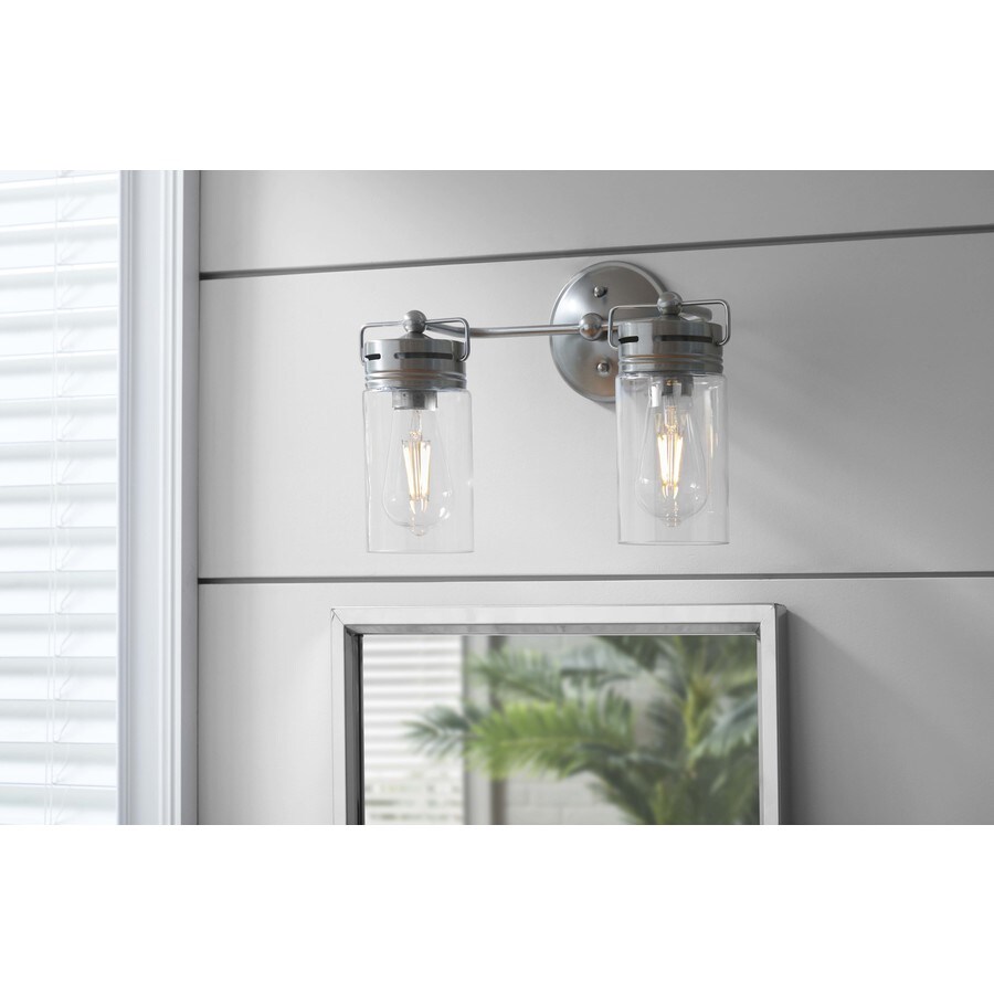 allen + roth Vallymede 2-Light Nickel Transitional Vanity Light in the ...