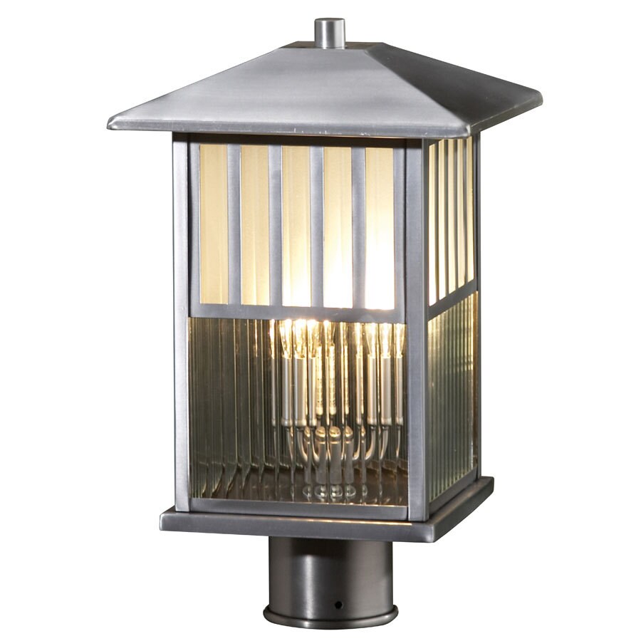 allen + roth Lancetti 15.5-in H Brushed Nickel Post Light in the Post ...