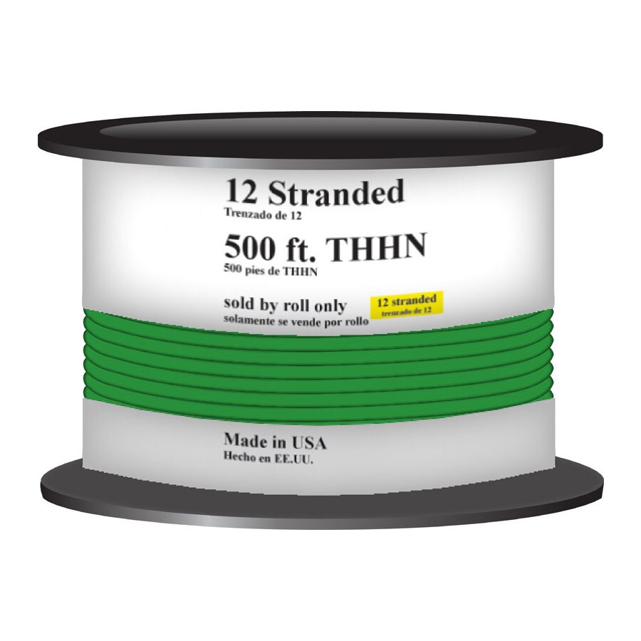 500-ft 12-AWG Stranded Green THHN Wire (By-the-Roll) in the TFFN & THHN ...