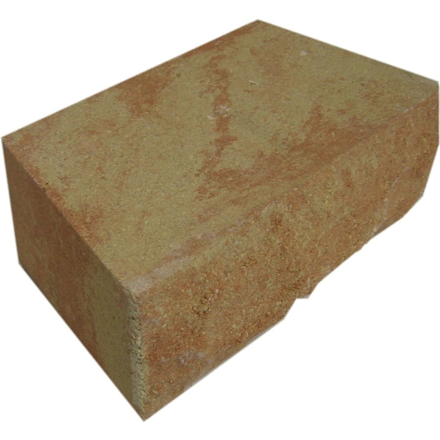 4.1-in H x 12-in L x 6.8-in D Orange/Sand Concrete Retaining Wall Block ...