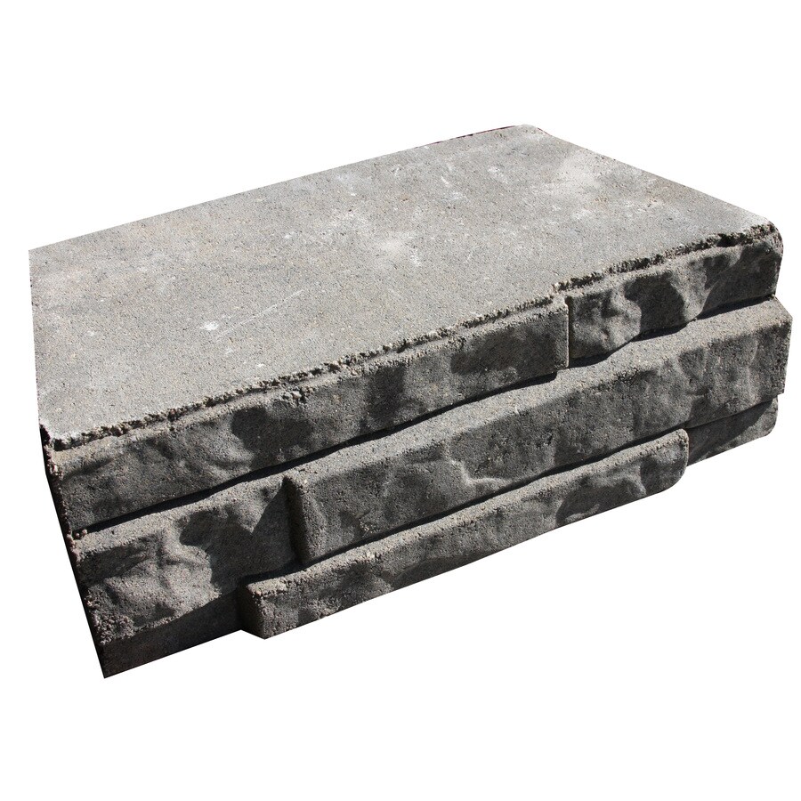 Allen + roth Cassay 12-in L x 4-in H Tan/Charcoal Ledgewall Retaining Wall Block (Actuals 12.1 ...