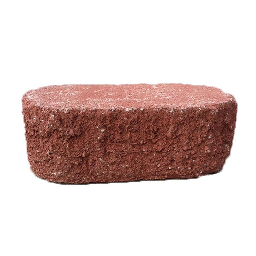 4-in H x 11.7-in L x 4.2-in D Red Concrete Retaining Wall Block at ...