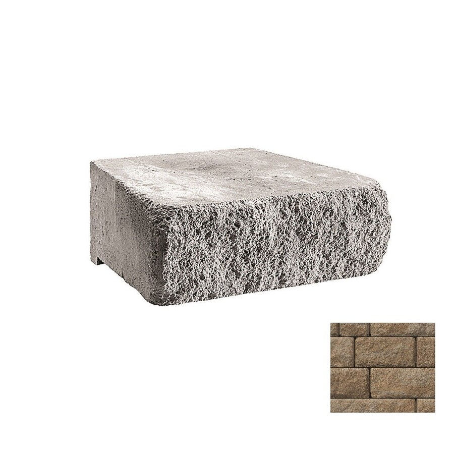 Belgard Anchor Highland Gascony Tan Retaining Wall Block (Common: 6-in ...