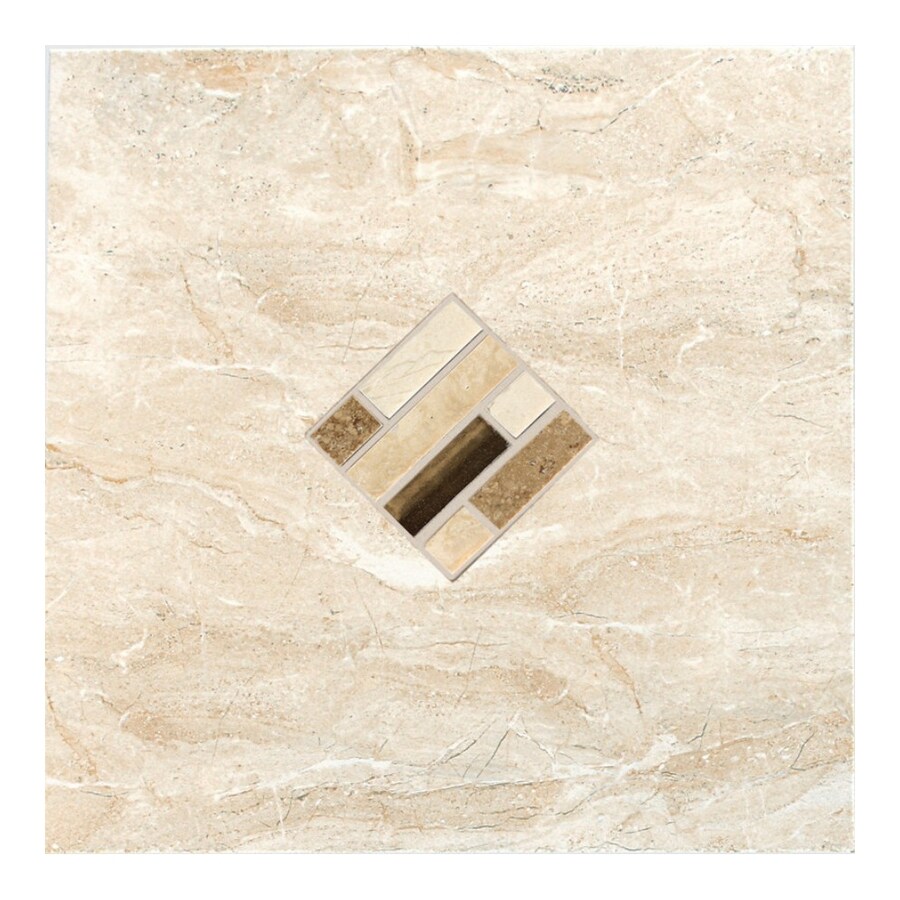 American Olean 6-1/2" x 6-1/2" Torre Venato Crema Ceramic Square Accent ...