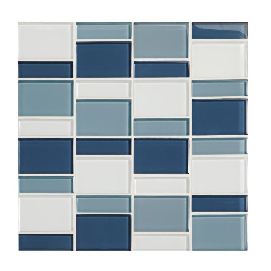American Olean Color Appeal Blue Moon Mixed pattern Mosaic Glass; stone ...