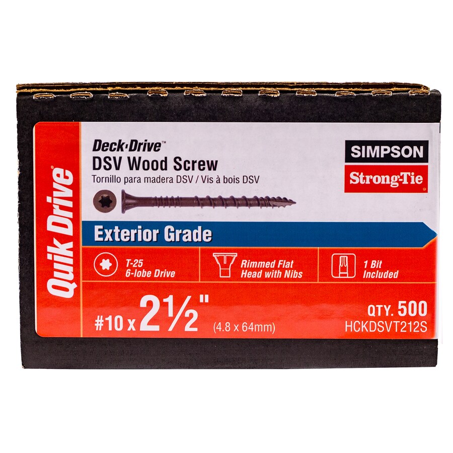 Simpson Strong-Tie Deck-Drive™ DSV WOOD Screw (Collated) — #10 x 2-1/2 ...