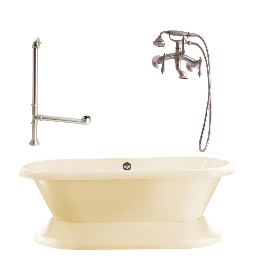 Giagni 72"L x 39.7"W Bisque/Satin Nickel Acrylic Tub at Lowes.com