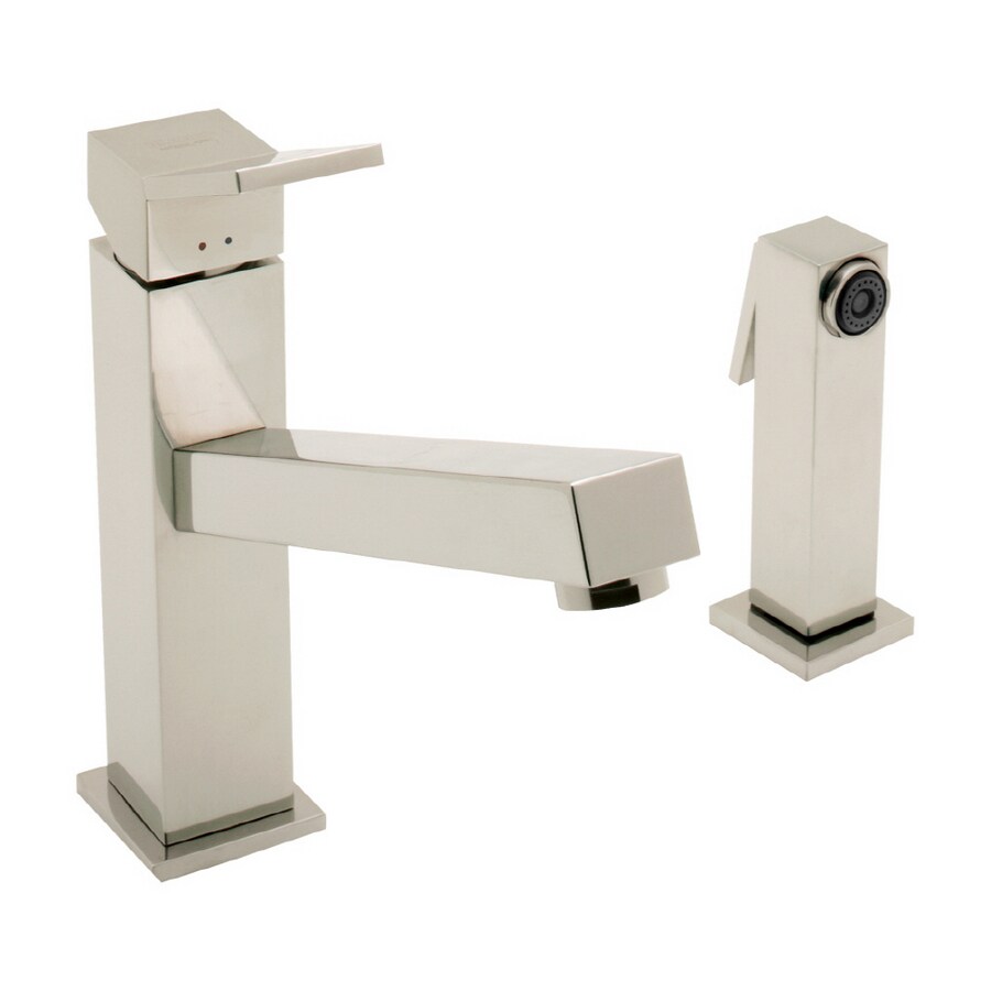 BLANCO Quadris Satin Nickel 1-Handle Low-Arc Kitchen Faucet with Side ...