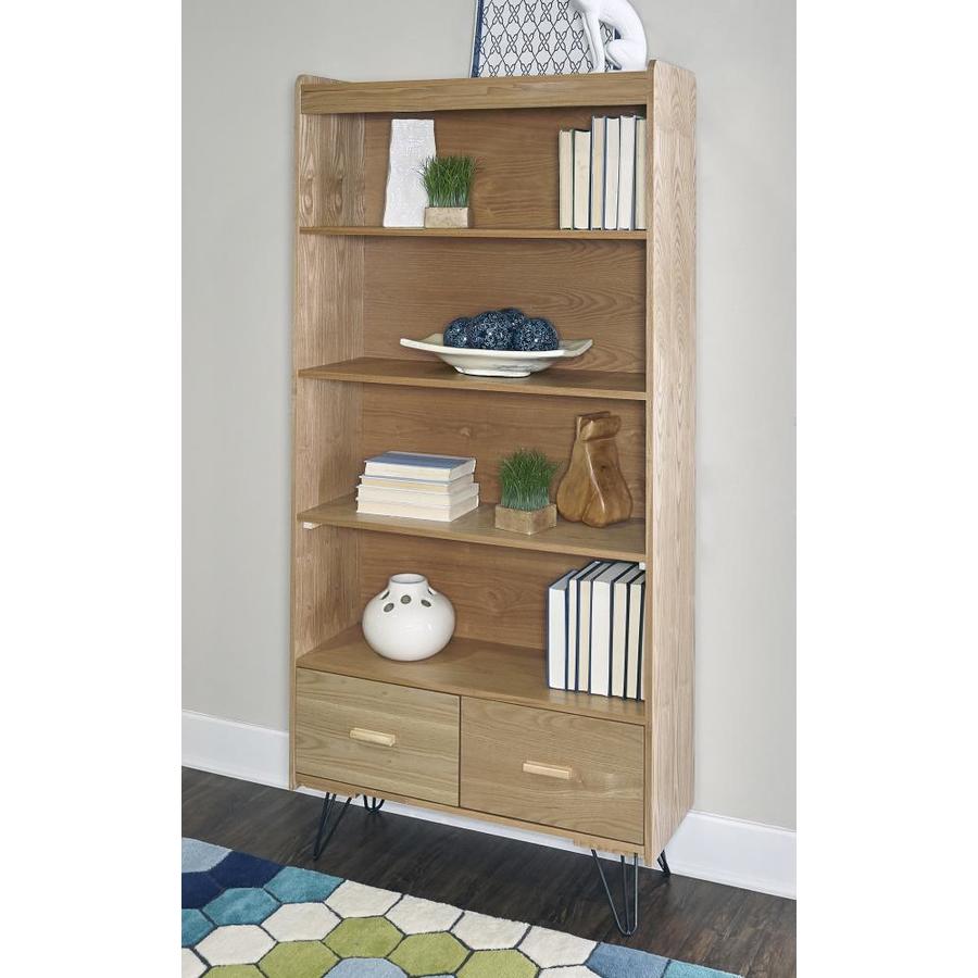 Linon Perry Orange Wood 4-Shelf Bookcase in the Bookcases department at ...