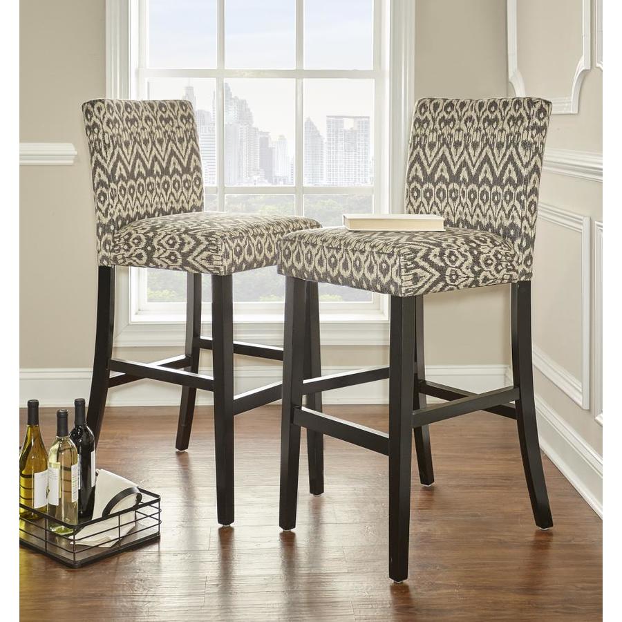 Linon Morocco Bar Stool- Driftwood Driftwood Bar Height Upholstered Bar ...