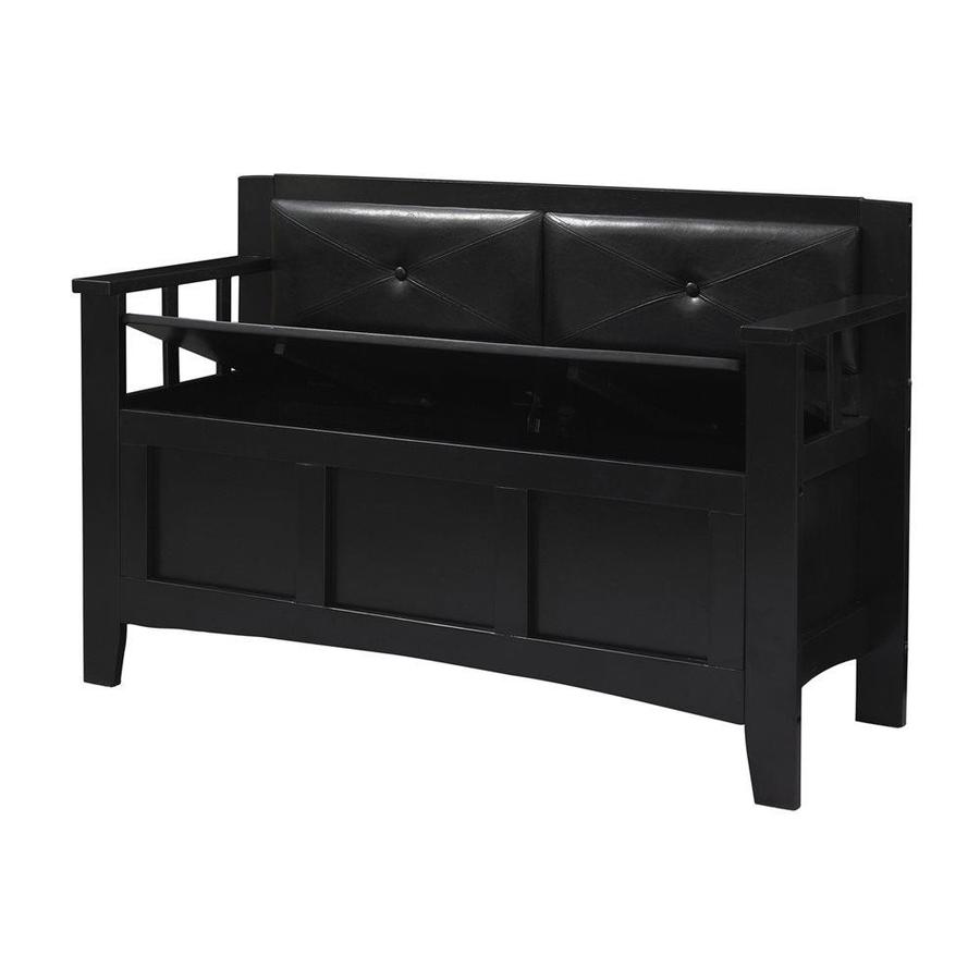 Linon Carlton Casual Black Storage Bench in the Indoor Benches ...