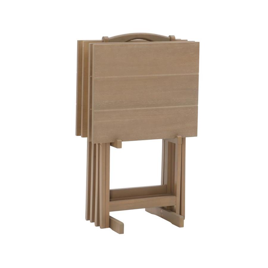 Linon Tray Tables Gray Acacia Asian Hardwood Accent Table Set at Lowes.com