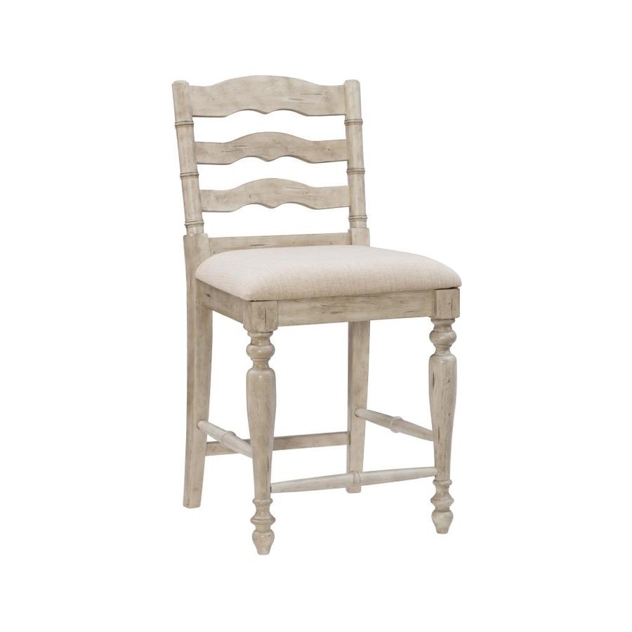 Linon Marino Counter White Wash Counter Upholstered Bar Stool at Lowes.com