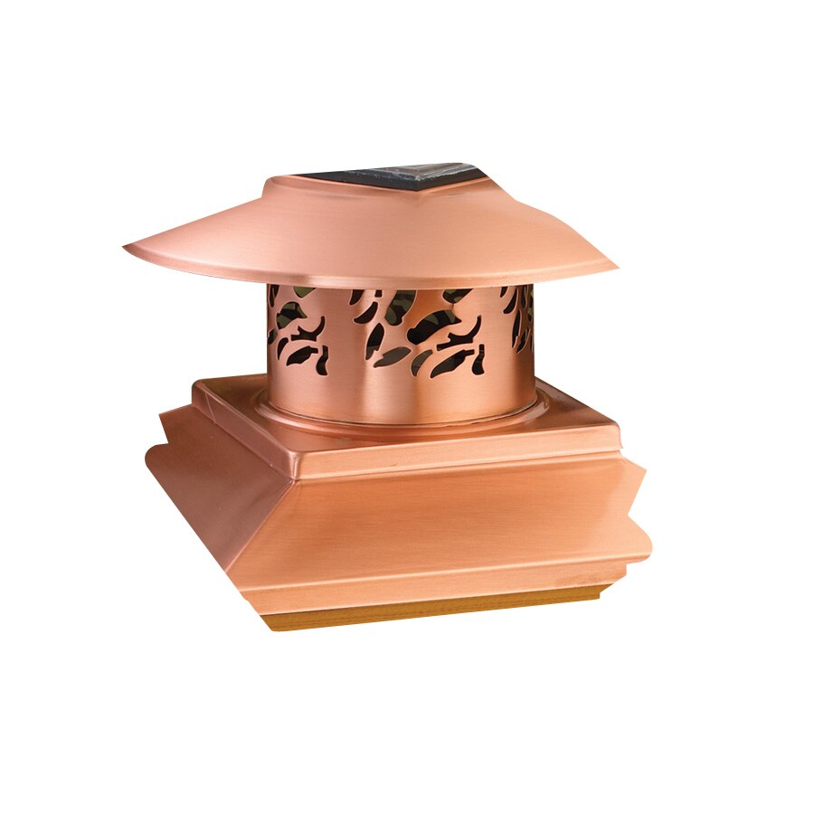 Maine Ornamental 6x6 Solar Copper/Cedar Solar Post Light at Lowes.com