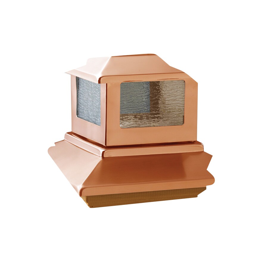 Maine Ornamental 6x6 Solar Copper/Cedar Solar Post Light at Lowes.com