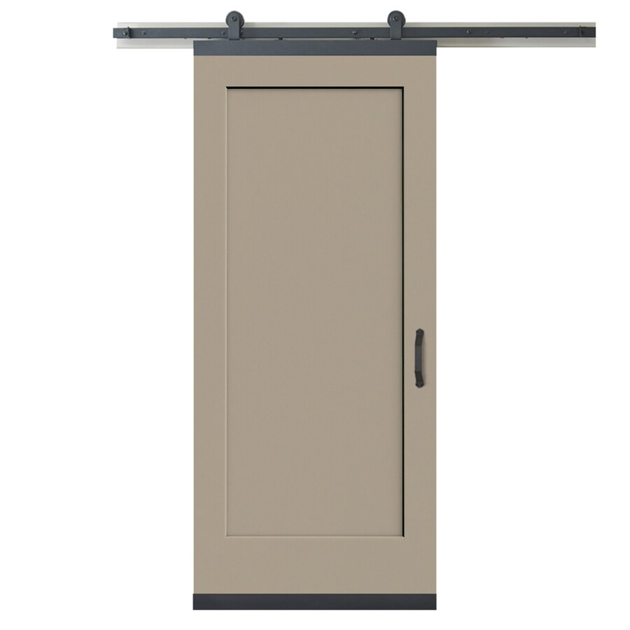 American Building Supply 36-in Madison 1 Panel Molded Flat Barn Door ...