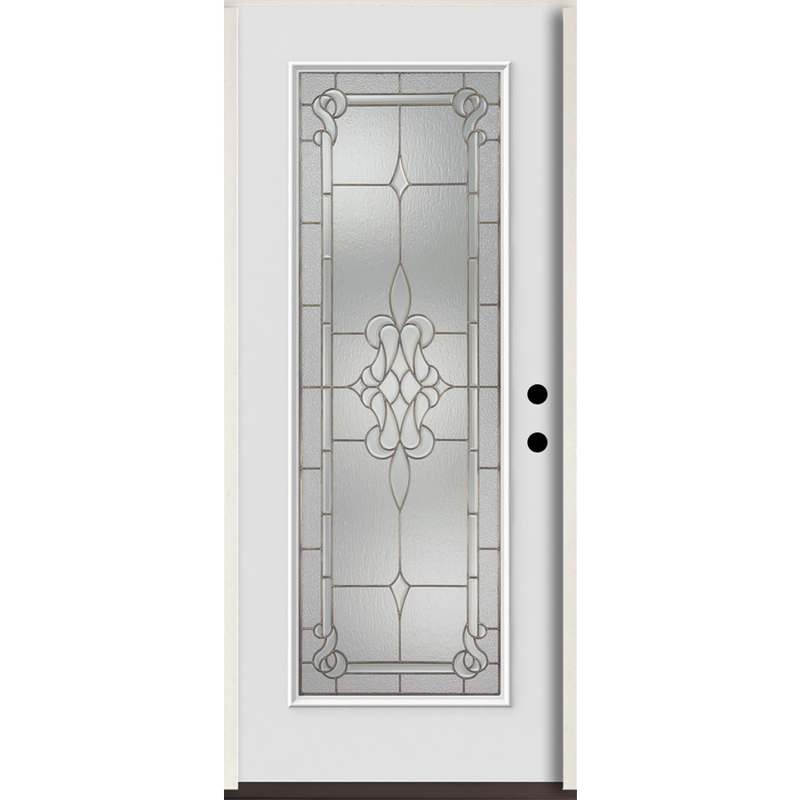 ReliaBilt Stately Full Lite Decorative Glass Left-Hand Inswing Arctic ...
