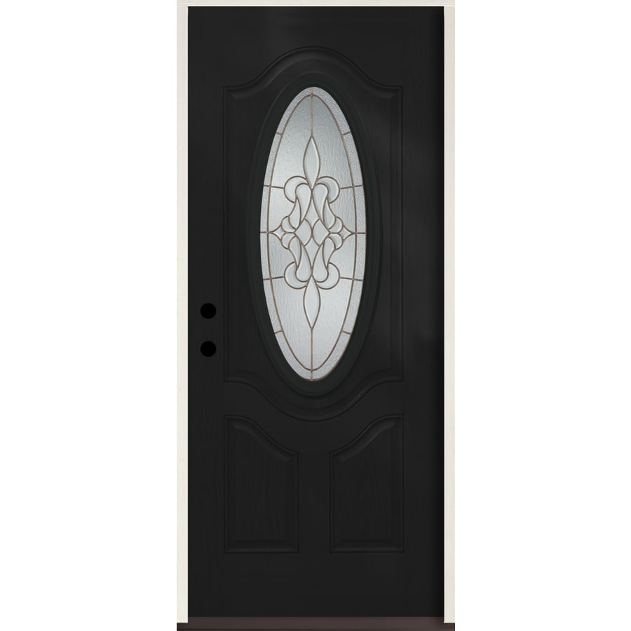 ReliaBilt Stately Oval Lite Decorative Glass Right-Hand Inswing ...