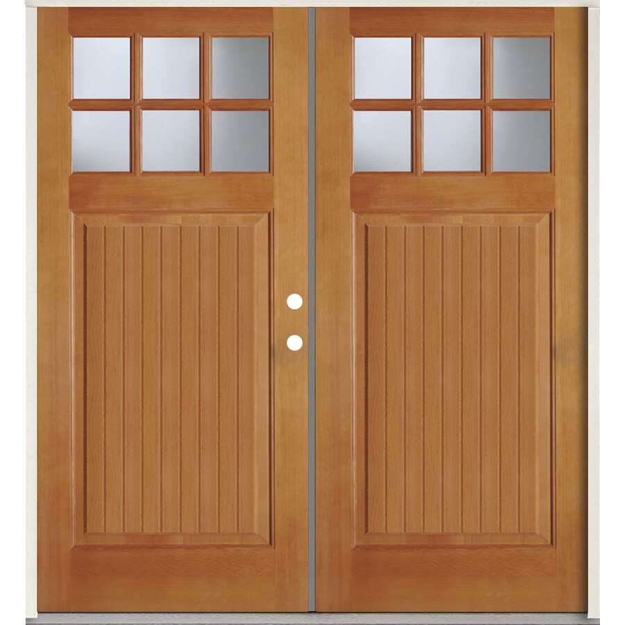 SIMPSON 1/4 Lite Clear Glass Left-Hand Inswing Brown Wood Prehung ...