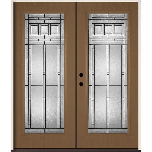 ReliaBilt Craftsman 72-in x 80-in Full Lite Decorative Glass Right-Hand ...