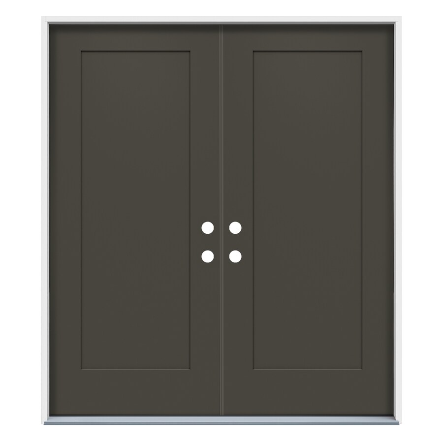 ReliaBilt Right-Hand Inswing Thunder Gray Painted Steel Prehung Double ...